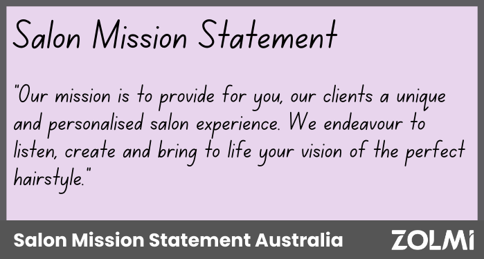 Salon Mission Statement Australia | zolmi.com.au